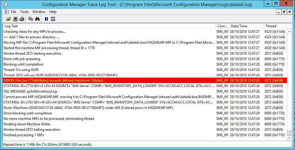 ConfigMgr Hardware Inventory Troubleshooting